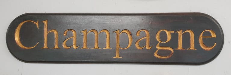 Carved Champagne Sign - Frame Emporium