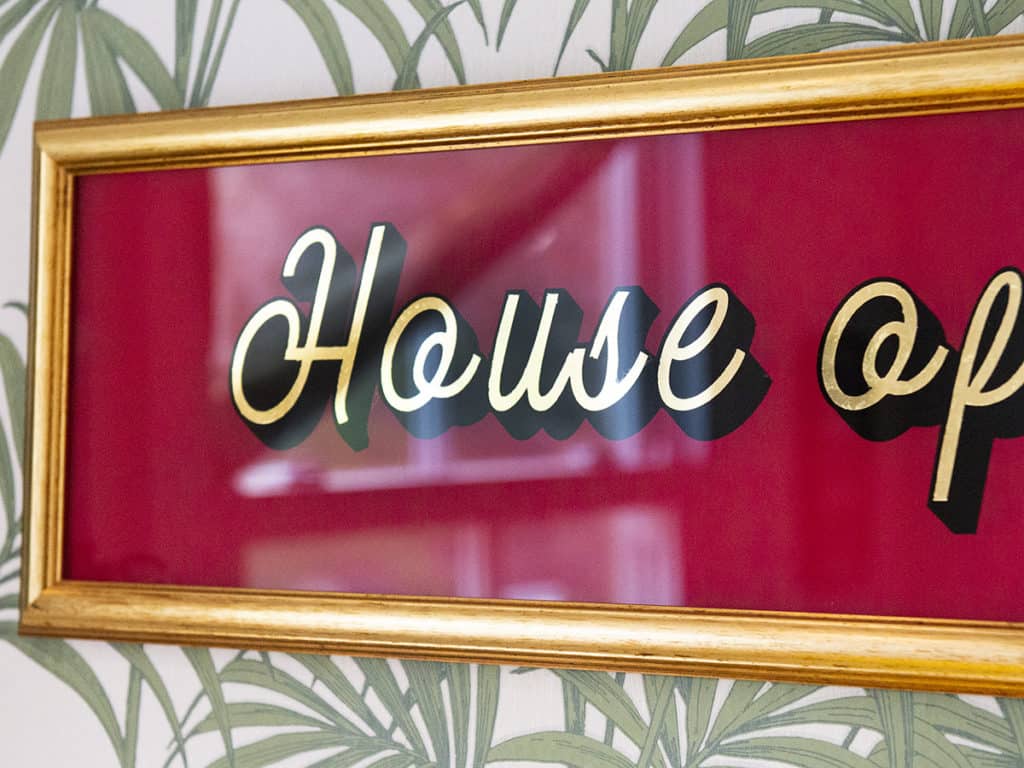 House of Simple Pleasures - Pink & Gold Sign - Frame Emporium