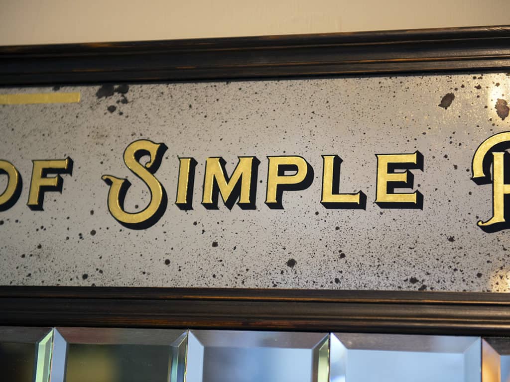 House of Simple Pleasures - Antiqued Mirror Sign - Frame Emporium